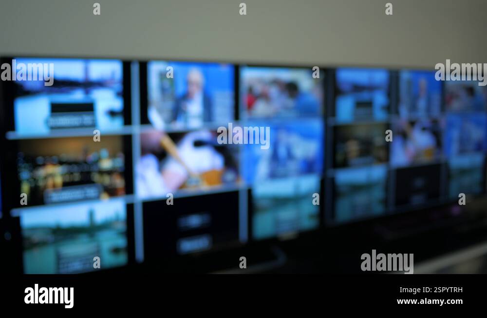 4K TV Studio Gallery Background MultiView Screen Chromakey Video ...