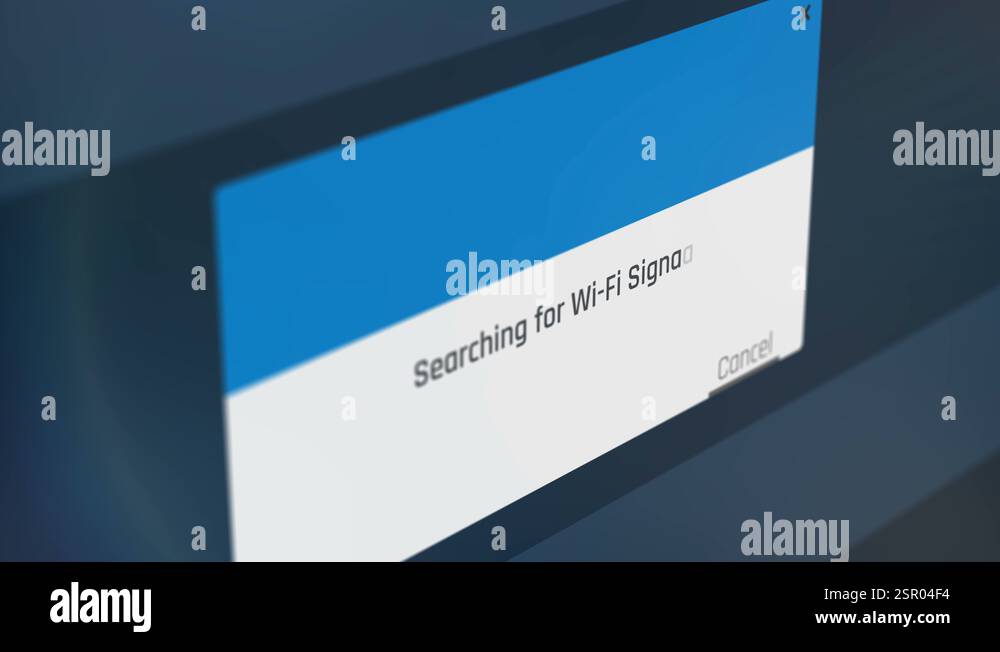Notification on screen, searching for Wi-Fi signal, checking Internet ...