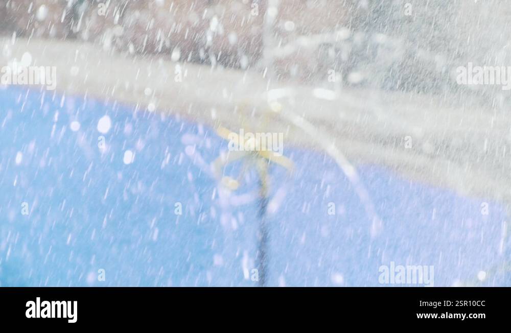 Water sprinkler splashing water spray in hot summer day Stock Video ...