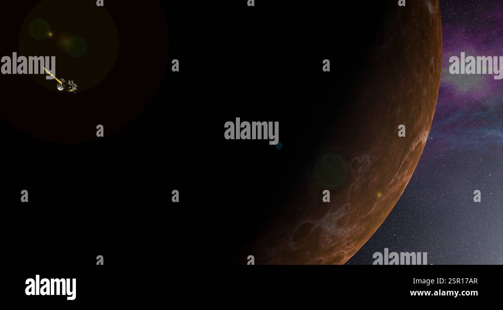 Long shot with fx: the Cassini spacecraft in orbit around Venus Stock ...