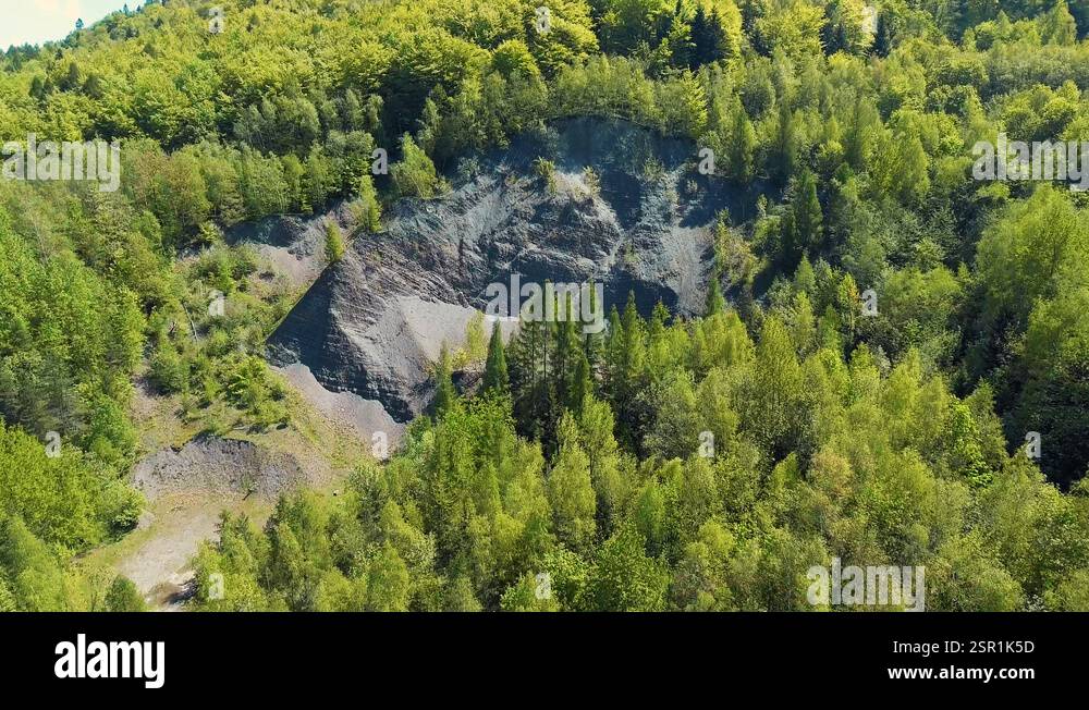 Aerial shot of an abandoned quarry in Poland Stock Video Footage - Alamy