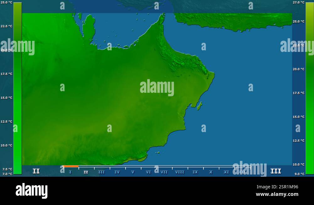 Oman - average temperature, raw data Stock Video Footage - Alamy