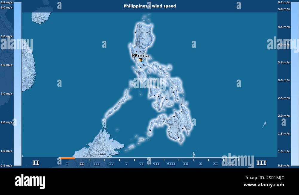 Philippines - wind speed, English labels Stock Video Footage - Alamy