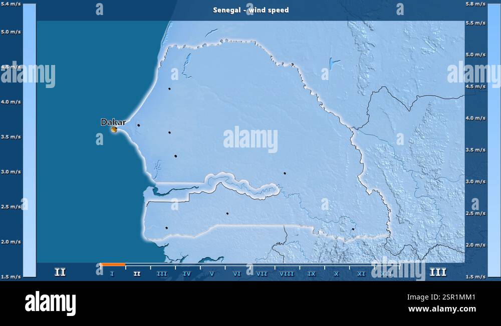 Senegal - wind speed, English labels Stock Video Footage - Alamy