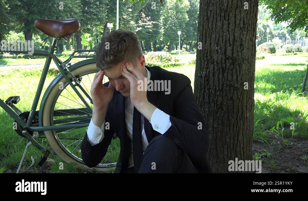 Tired stressed overworked corporate manager business worker headache in ...