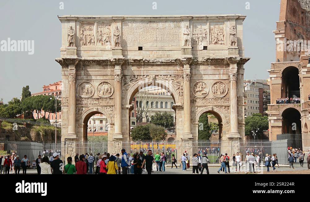 The Arch of Constantine, the largest Roman triumphal arch, Rome, Italy ...