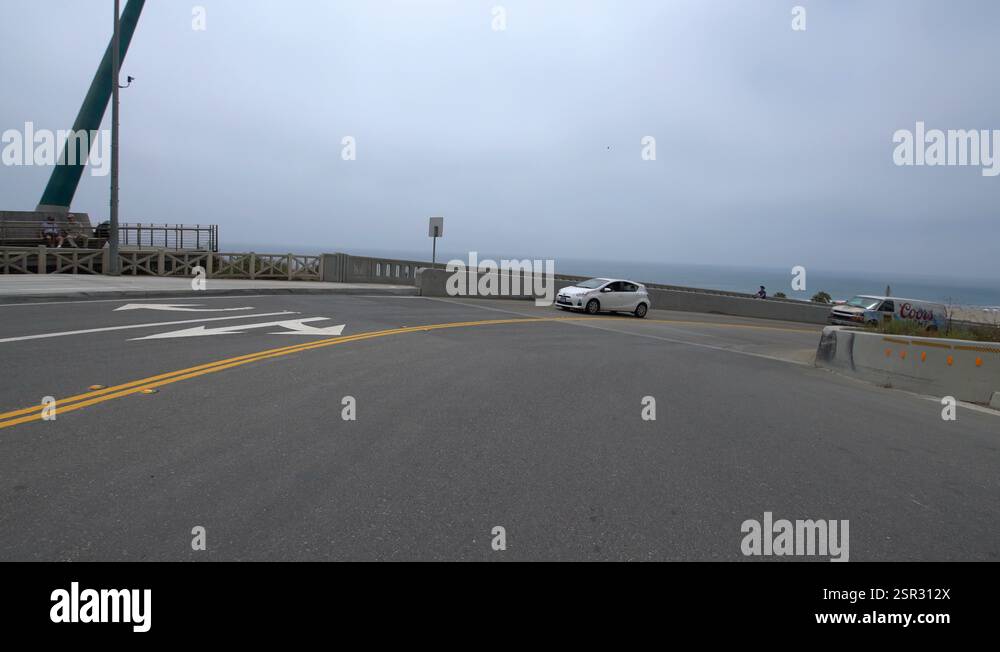 Santa Monica California Incline to Pacific Coast Highway 2 Driving ...