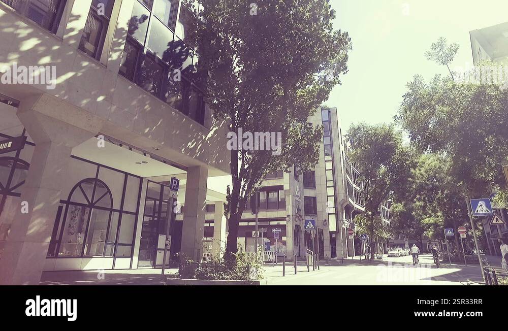 Drive through the futuristic shopping mall Stock Video Footage - Alamy