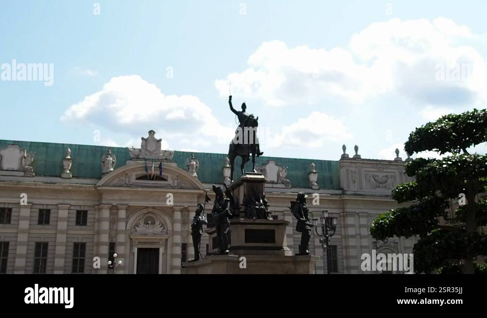 Statue of King Carlo Alberto National University Library of Turin 4k ...