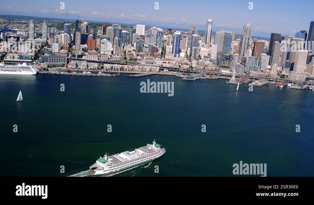 Seattle ferry water puget sound ferry skyline washington elliot bay ...