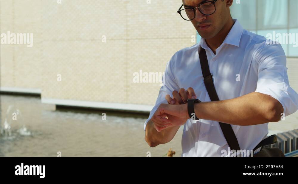 Man checking smartwatch on street Stock Videos & Footage - HD and 4K ...