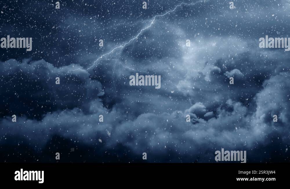 Falling snow lightning storm Stock Videos & Footage - HD and 4K Video ...