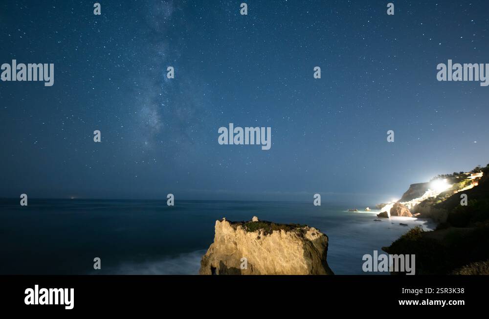 Perseid Meteor Shower Milky Way Over Arch Rock Formation in Malibu Tilt ...
