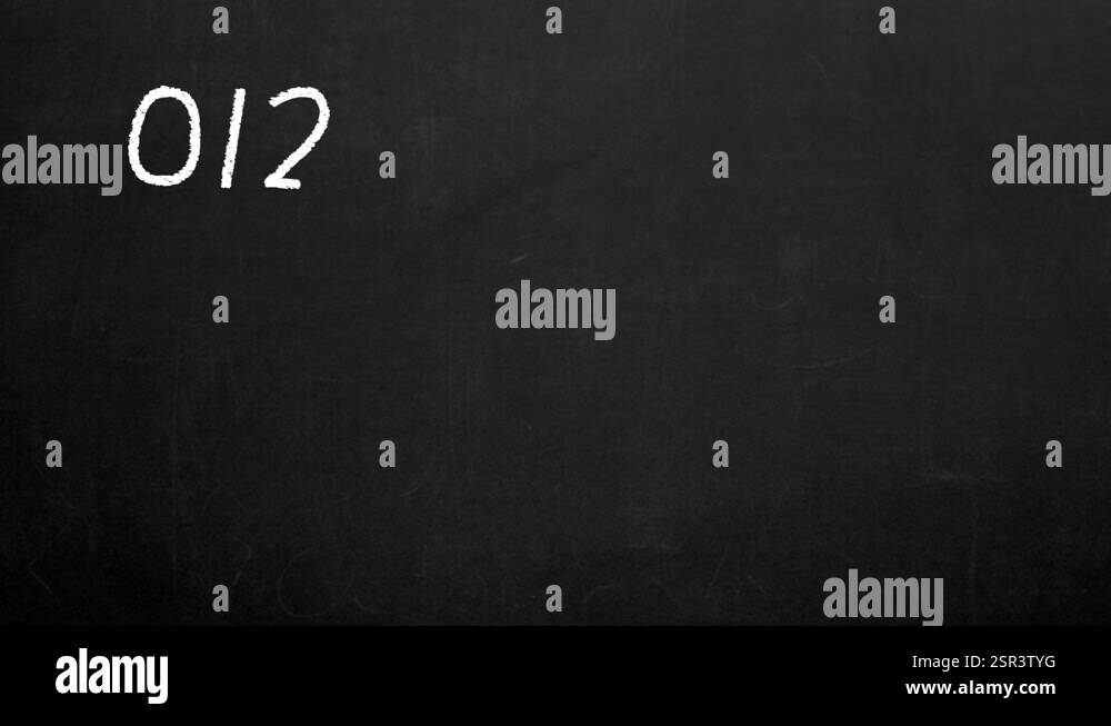 Handwriting typo, number and signal at chalkboard. 4k animation Stock ...