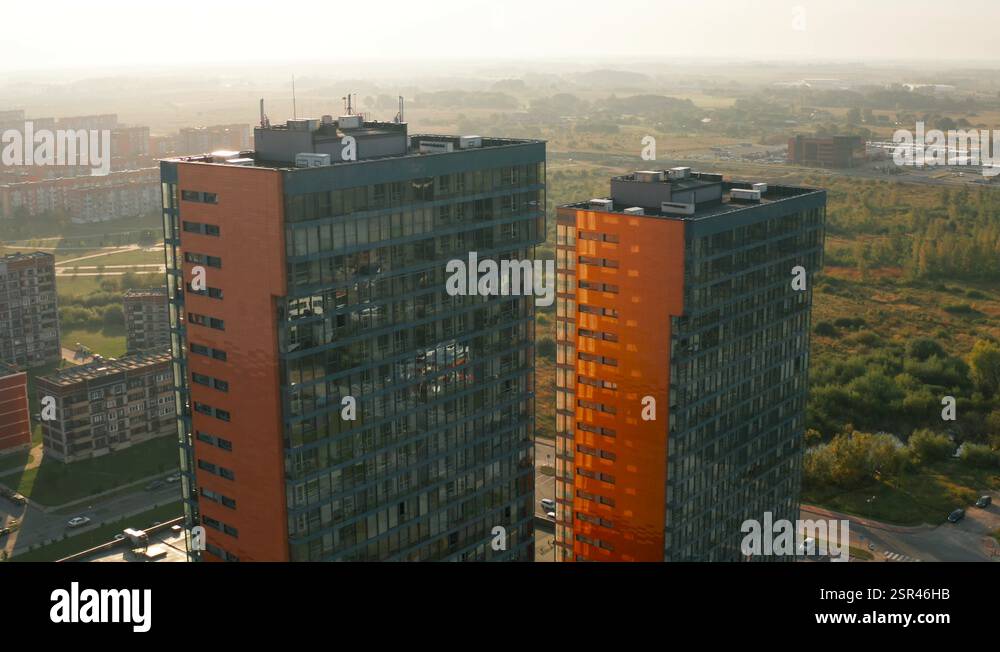 Modern Apartment Building Towers, Aerial View Stock Video Footage - Alamy