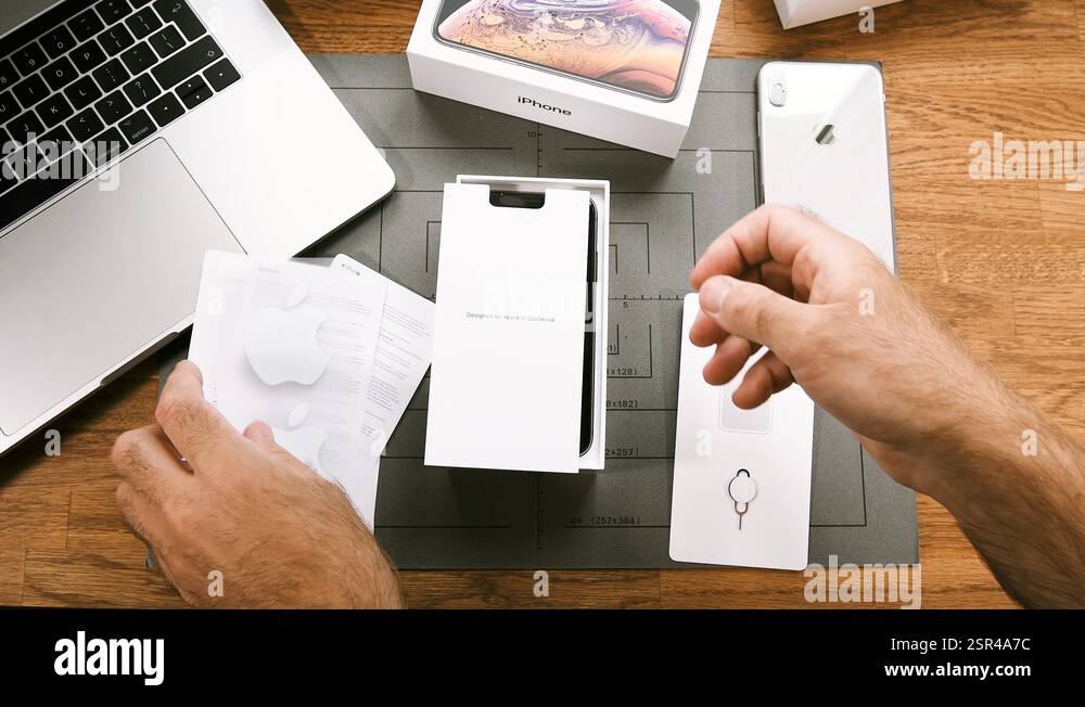 Man unboxing smartphone Stock Video Footage - Alamy
