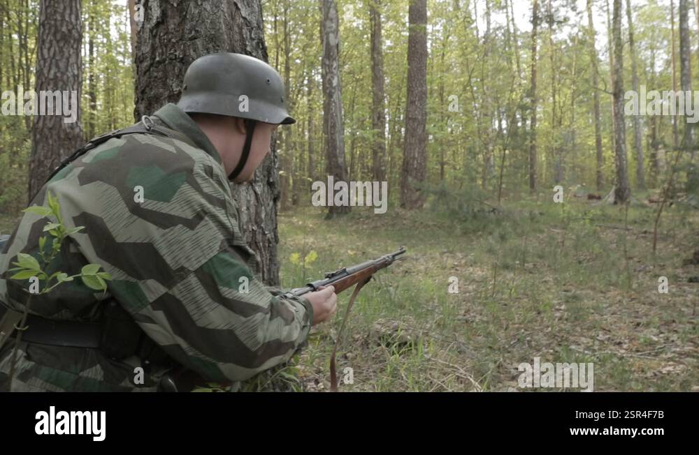 German Wehrmacht Infantry Soldier In World War II Shooting And ...