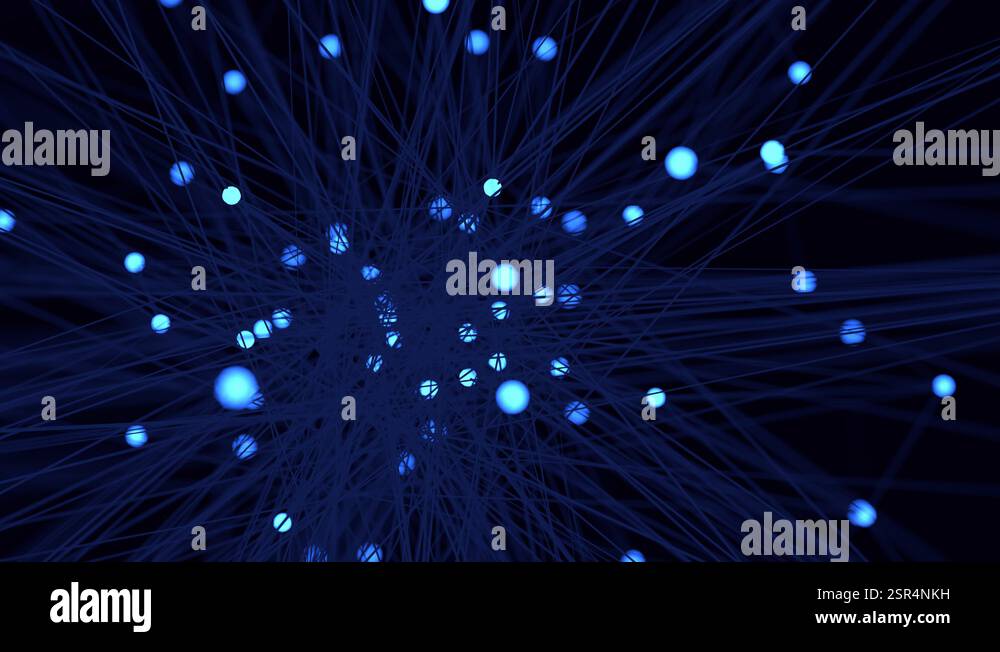 Abstract of blue network connection background. Technology concept. 3D ...