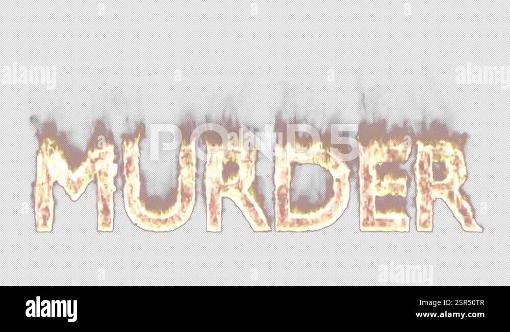 Animated burning murder text - all caps Stock Video Footage - Alamy