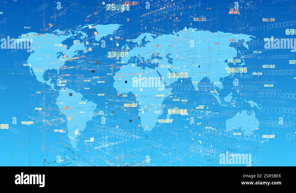 4k AI,The Matrix style binary code,World connections with lines path,global map Stock Video ...