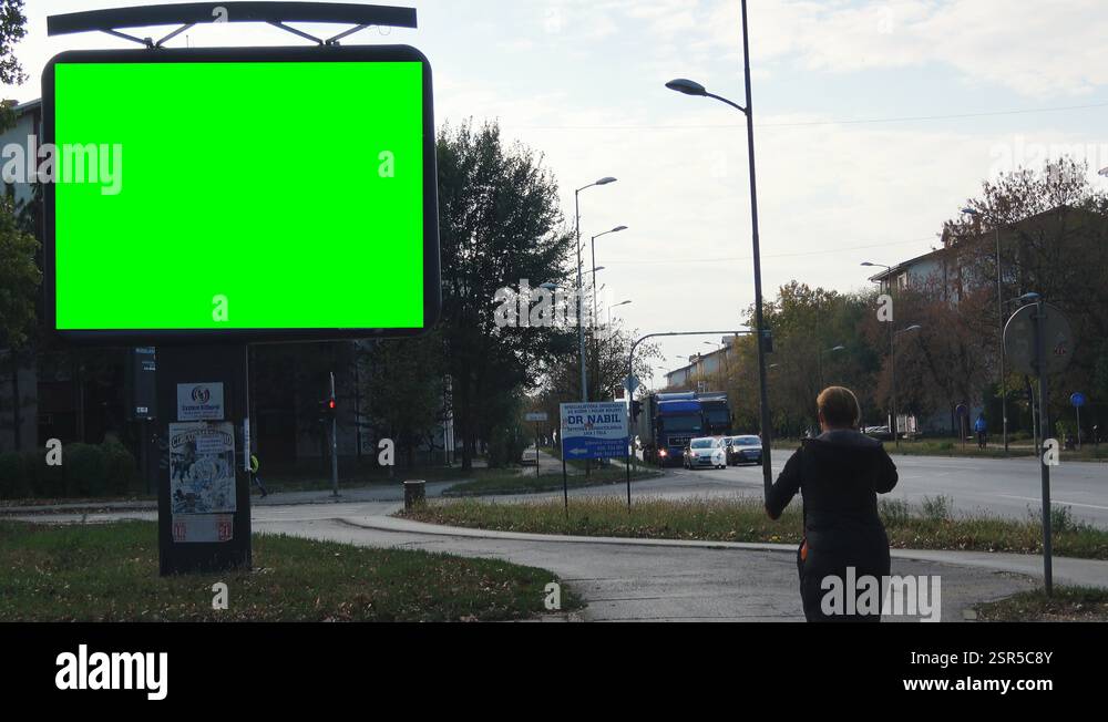 Traffic road ,green screen bilboard timelapse Stock Video Footage - Alamy