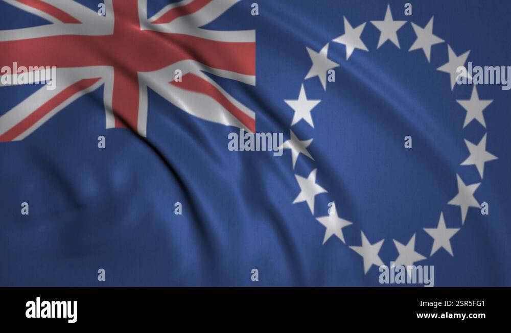 Waving Flag of the Cook Islands in the Wind Stock Video Footage - Alamy