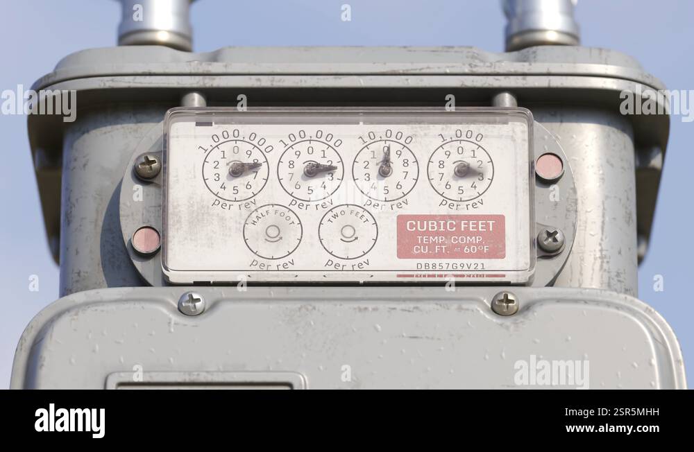 "A gas meter gauges in closeup camera. Fast fuel flow shown in a ...