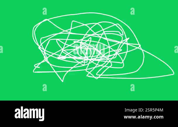 Tangled abstract scribble animation on green screen Stock Video Footage ...