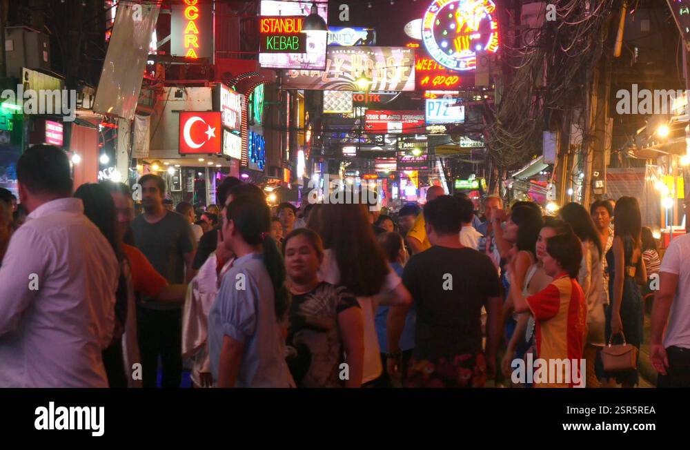 Nightlife walking street pattaya thailand Stock Videos & Footage - HD ...