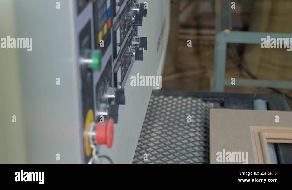 the process of grinding wooden doors on the machine.production of ...