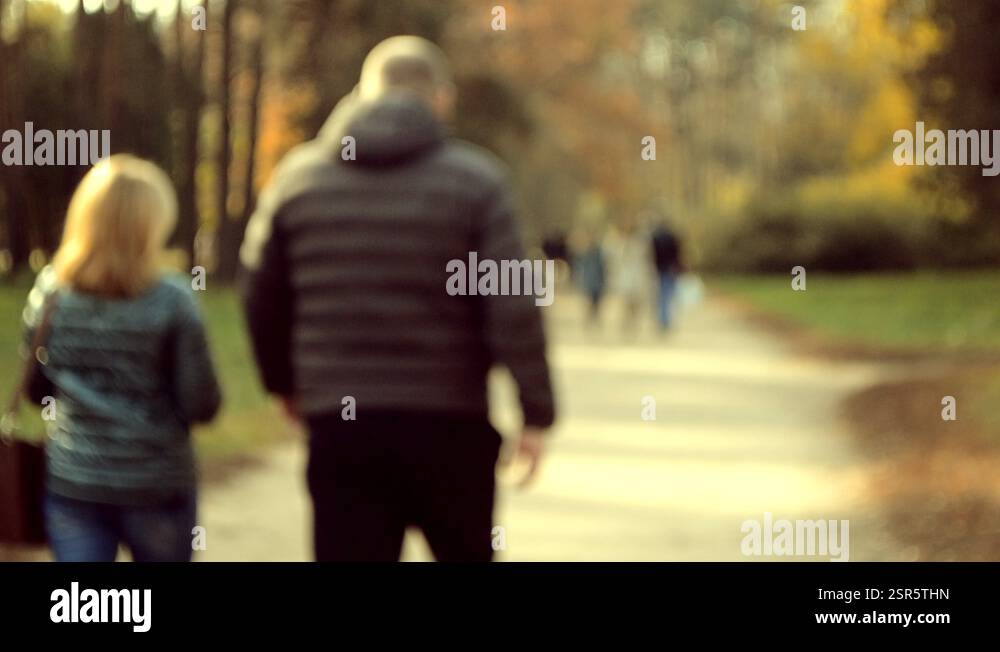 People walk the park. People walk slowly relax in the forest Stock ...