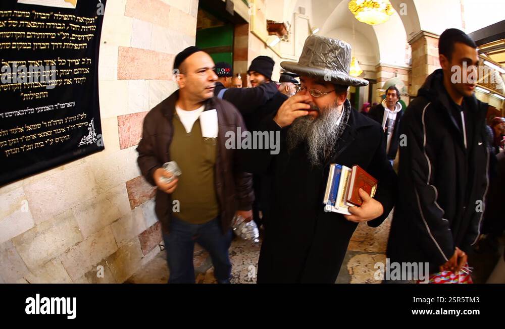 Jews visit the Cave of Machpelah to pray and contemplate Stock Video ...