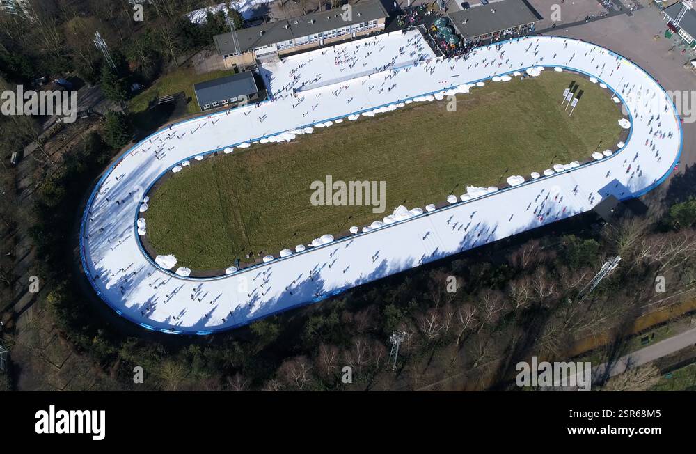 Aerial moving closer to ice skating rink 4k Stock Video Footage - Alamy