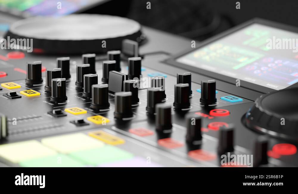 "DJ Set in an endless. looping animation. Club music equipment in a ...
