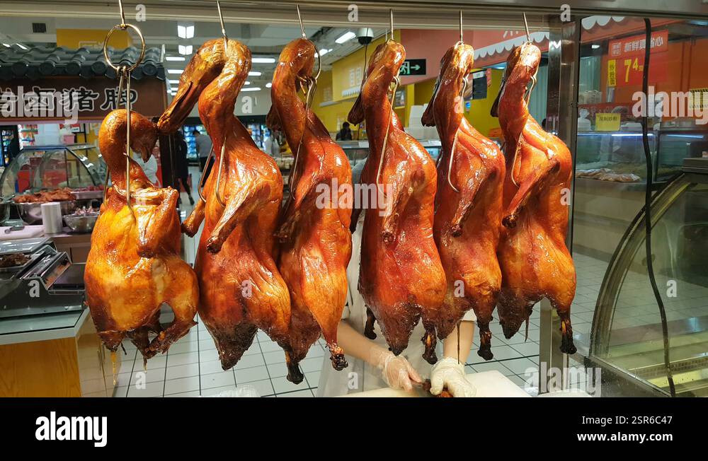 Roasted duck for sale at Western style Walmart supermarket in China ...