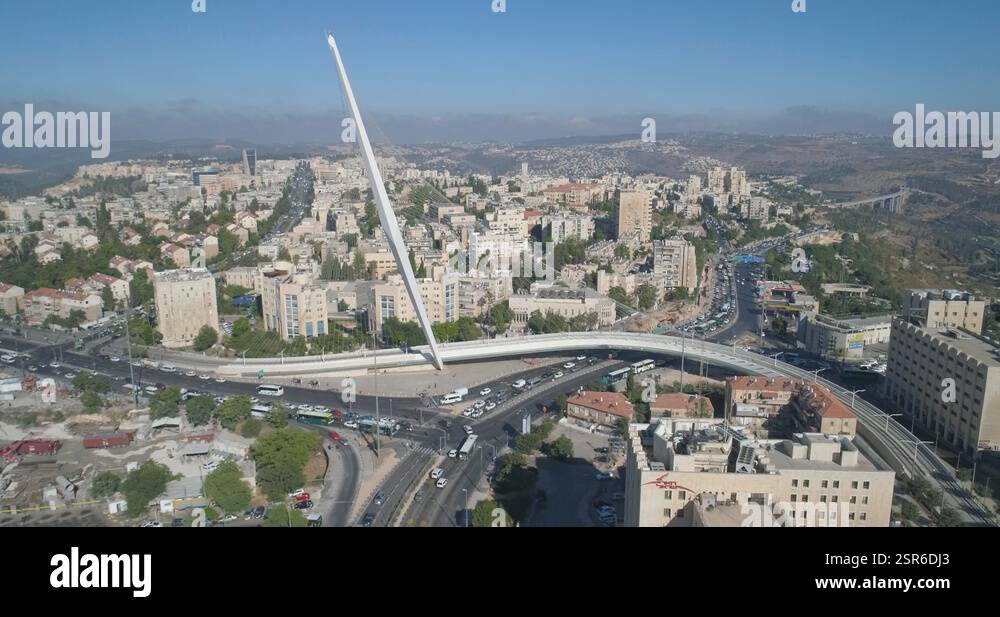 Jerusalem City Aerial Video The Chords Bridge also called the Bridge of ...