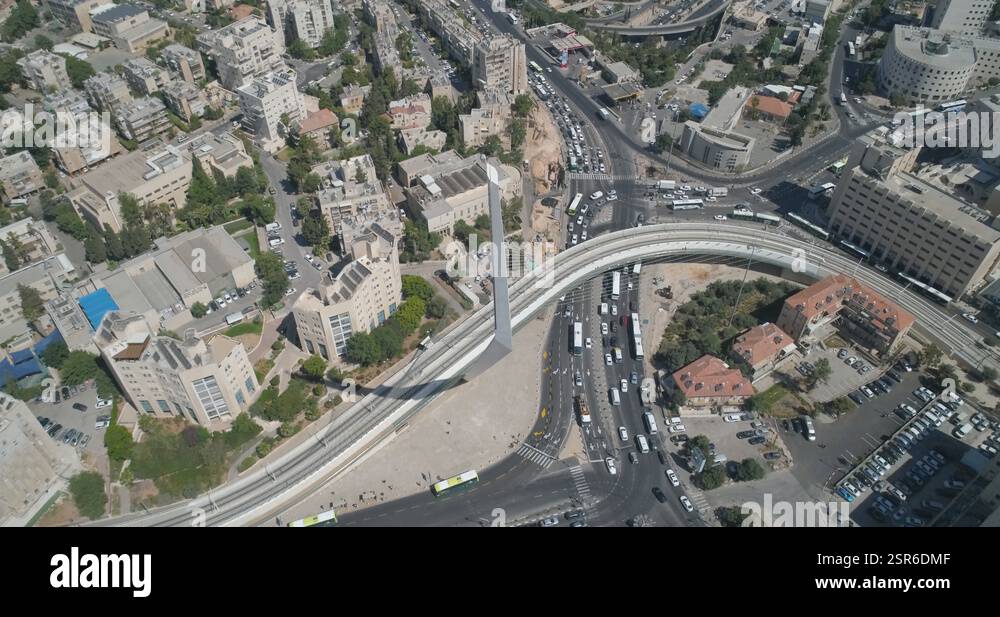 Jerusalem City Aerial Video The Chords Bridge also called the Bridge of ...