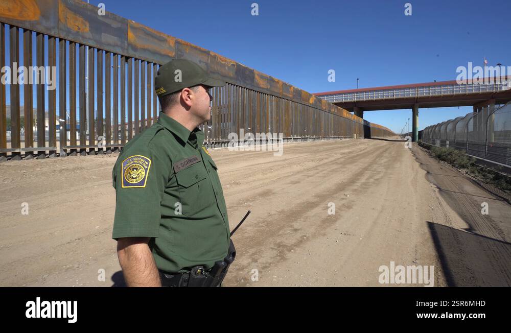 Border police officer on the frontier zone with Mexico Stock Video ...