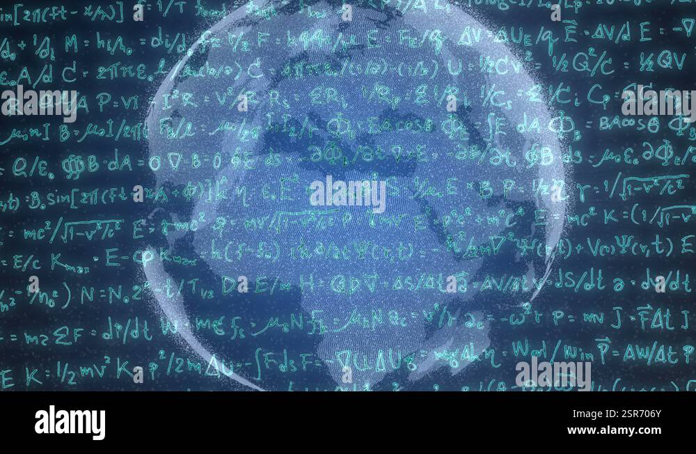 4K Blue physics formula with warp speed sparkle shinny star particle ...