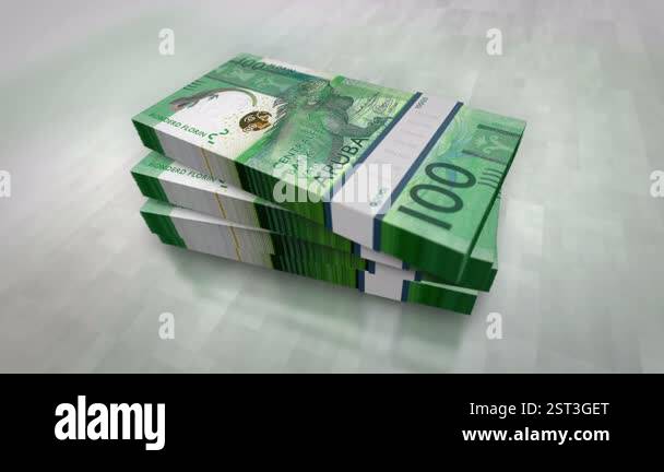 Aruba money Aruban florin pile pack. Concept background of economy ...