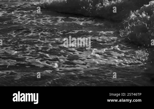 Beautiful top side view on huge Atlantic ocean waves. Full HD slow ...