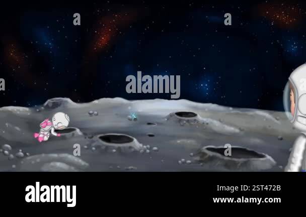 Space landscape cartoon illustration Stock Videos & Footage - HD and 4K ...