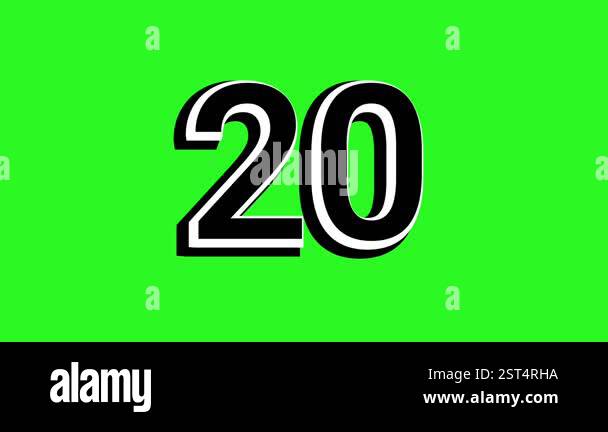 25 seconds countdown timer with bold and eye catching number on green ...