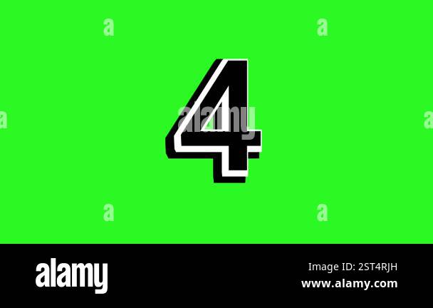5 seconds countdown timer with bold and eye catching number on green ...