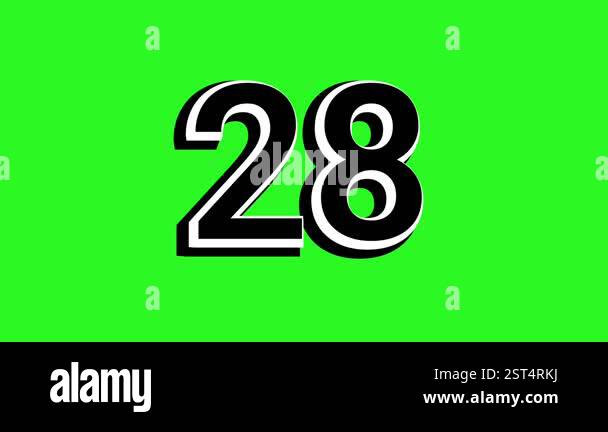 35 seconds countdown timer with bold and eye catching number on green ...