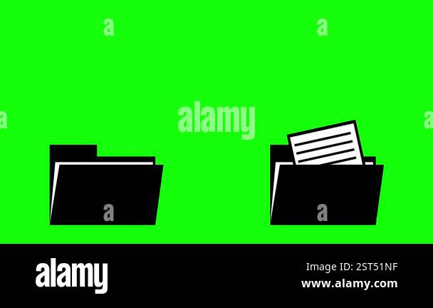 video animation black and white icon transfer fodlers files computer ...