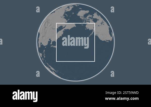 Amchitka Island. Presentation of the location on a steel colored ...