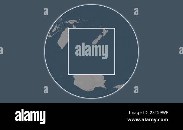 Auckland Island. Presentation of the location on a steel colored ...