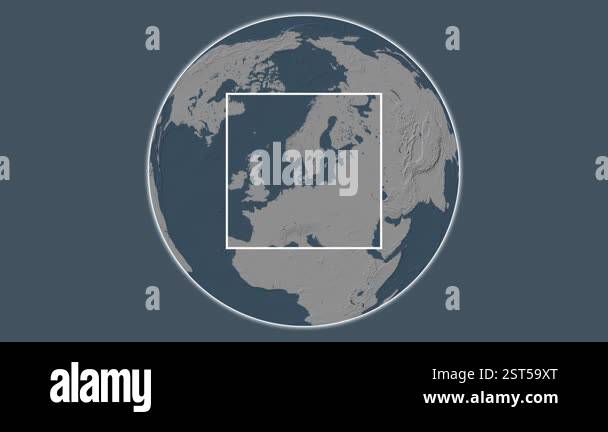 Anholt Island. Presentation of the location on a steel colored ...
