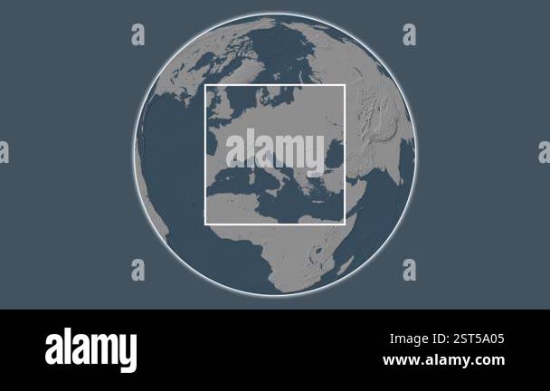 Arbe Island. Presentation of the location on a steel colored elevation ...